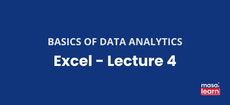 Self Learning Basics of Data Analytics Excel